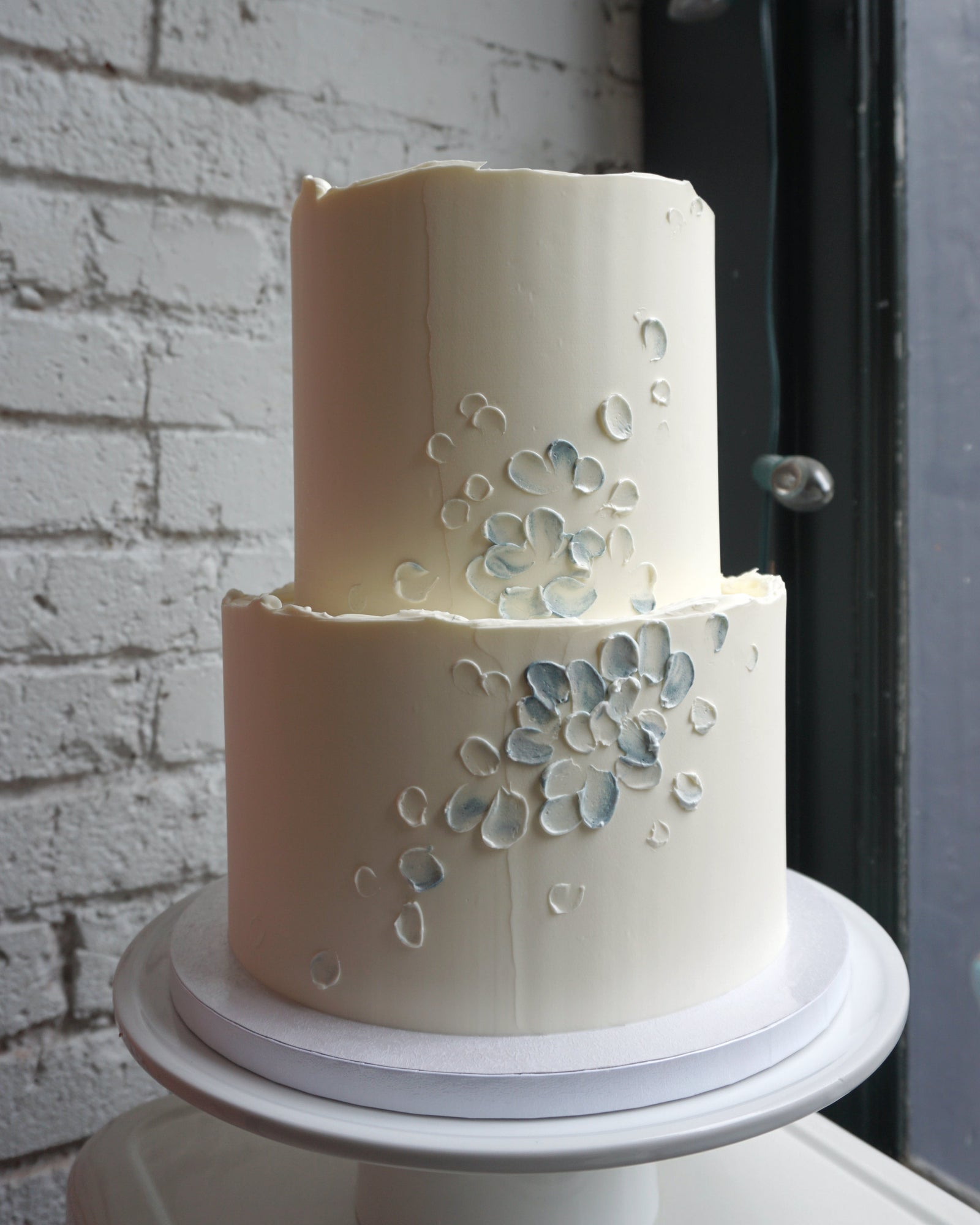 Two-Tier Classic Painted Floral – Lady Grey Cake Design